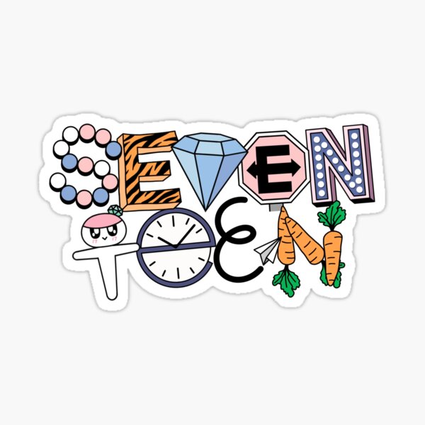 "Seventeen inspired letter doodles" Sticker for Sale by monotmoe ...