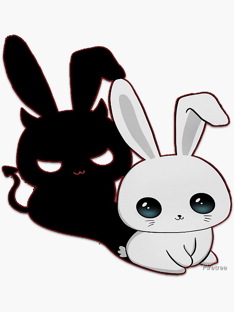 "Shadow Bunny" Sticker by Firetree | Redbubble