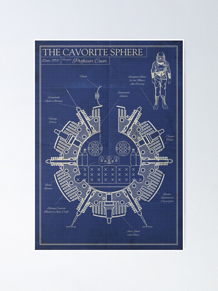 "First Men in the Moon - Cavorite Sphere Blueprint" Poster for Sale by ...