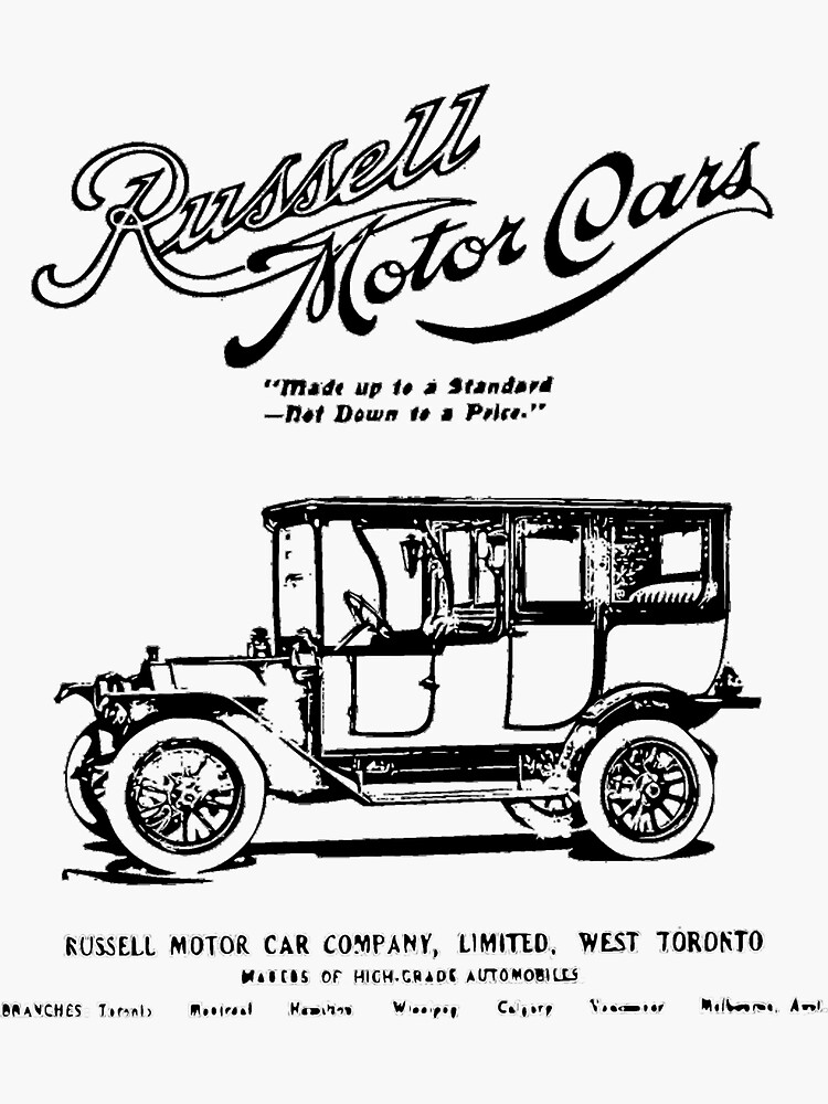"Classic Car Ads: Russell Motor Cars" Sticker by brookestead | Redbubble