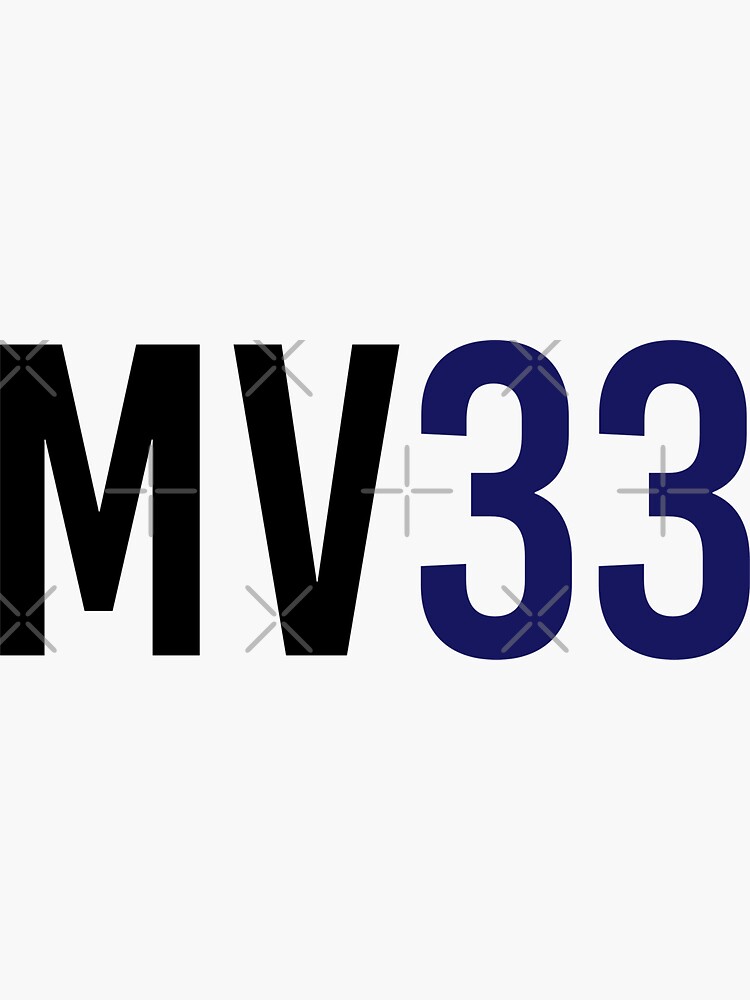 "Max Verstappen 33 - Driver Initials and Number" Sticker for Sale by ...