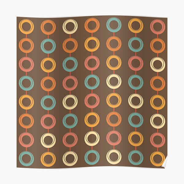 "Sirkel, Retro Circle Pattern in Retro Color Scheme" Poster by ...
