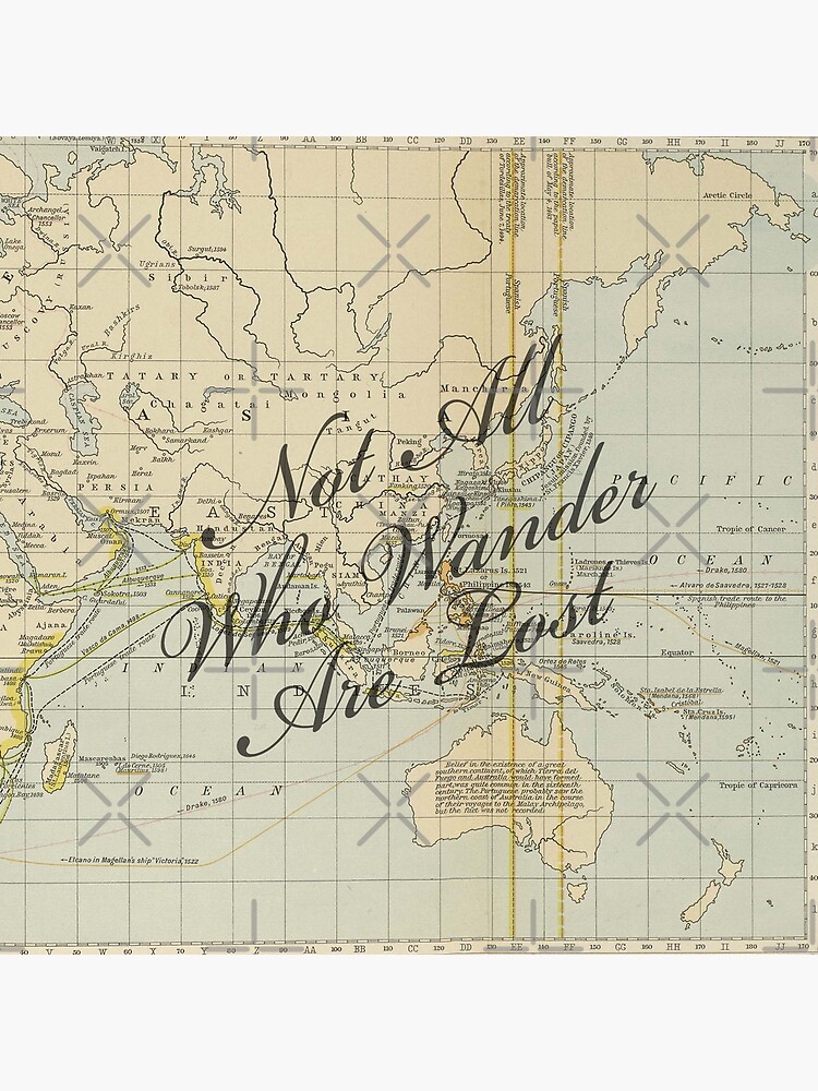 "Not All Who Wander Are Lost // Map of the World" Poster for Sale by ...