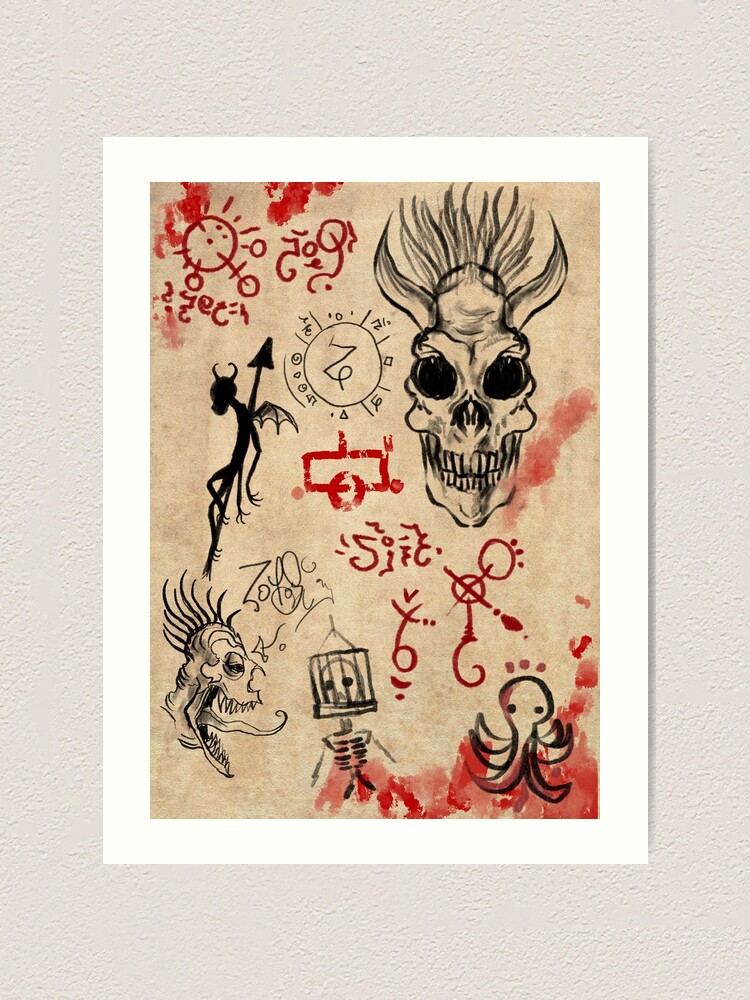 "Lovecraftian Necronomicon book page" Art Print for Sale by Extreme ...