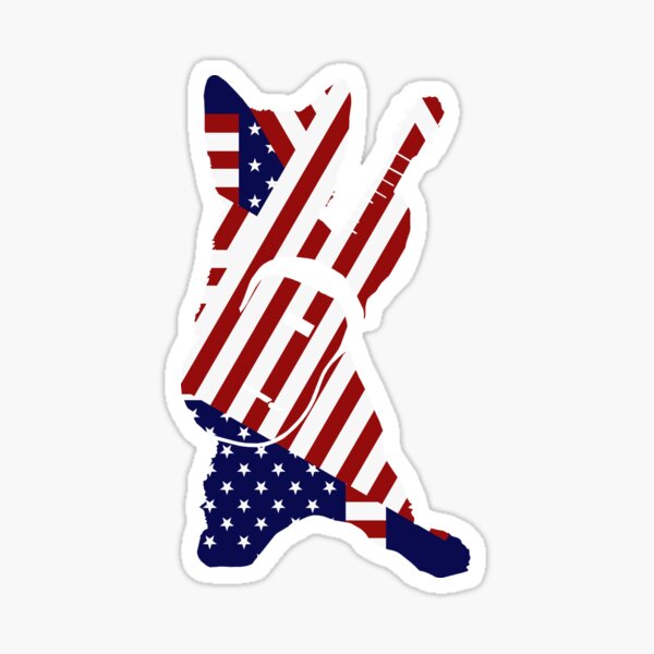 "Cool USA Guitar Cat" Sticker for Sale by Trace1234 | Redbubble