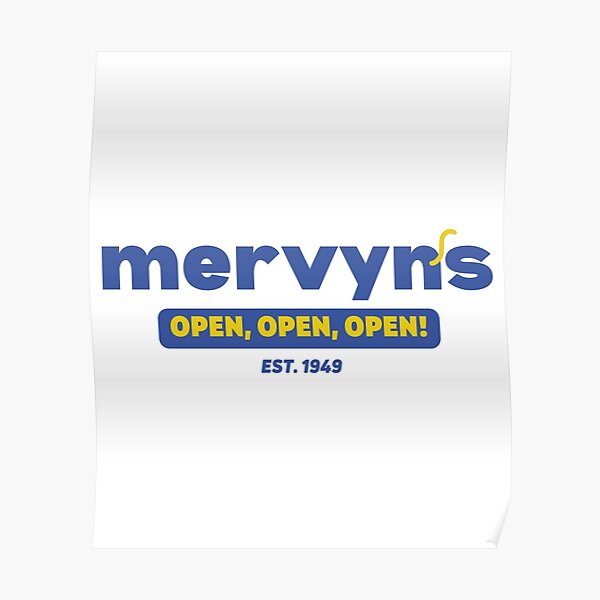 "Mervyn's American 90's Famous TV Ads Open Open Open" Poster by ...
