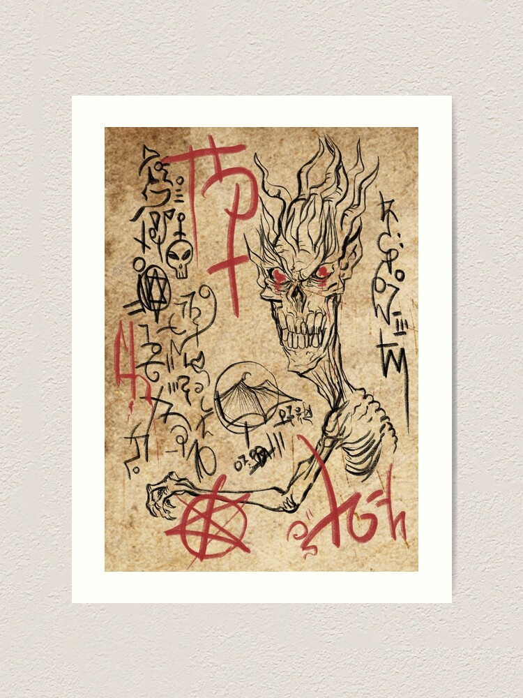 "Lovecraftian Necronomicon book page" Art Print for Sale by Extreme ...