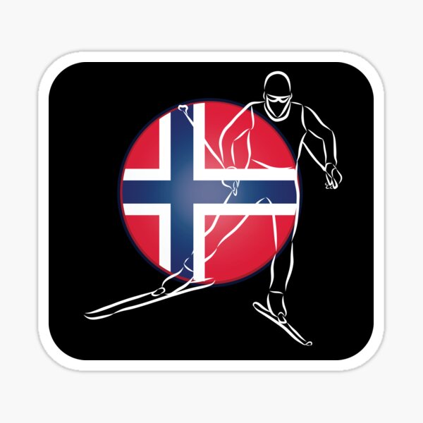 "Norway Cross Country Skiing Skier Norwegian Flag" Sticker by ZiesMerch ...