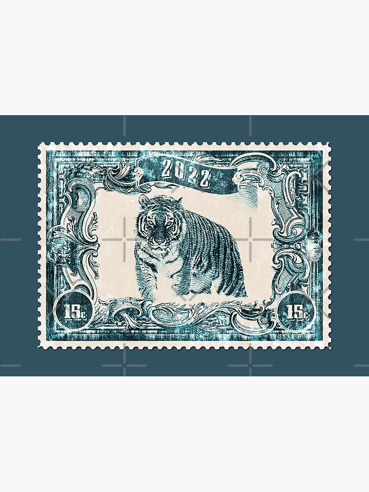 "Vintage Tiger Stamp - 2022 A Year Of The Tiger" Poster by InspireShop ...