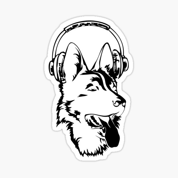 "Smiling Happy Musical Dog" Sticker by smorgen2001 | Redbubble
