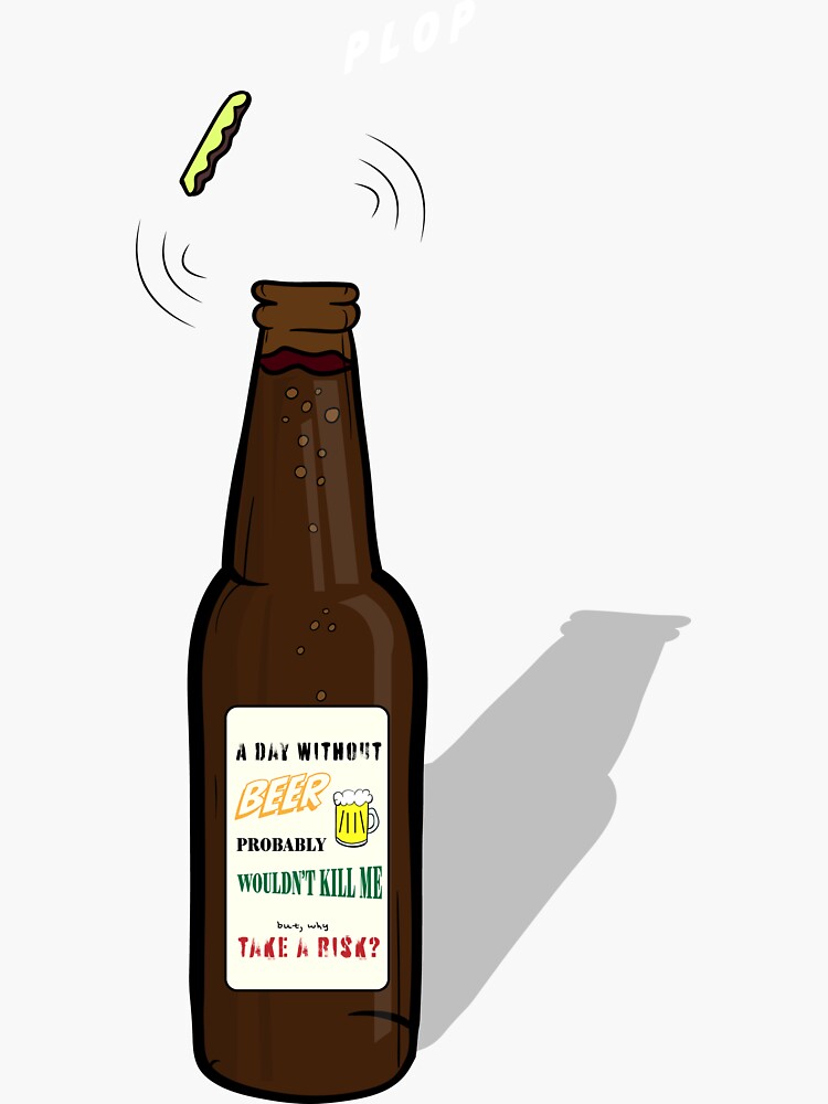 "A Beer Can't Kill | Beer Jokes | Digital Art" Sticker for Sale by ...