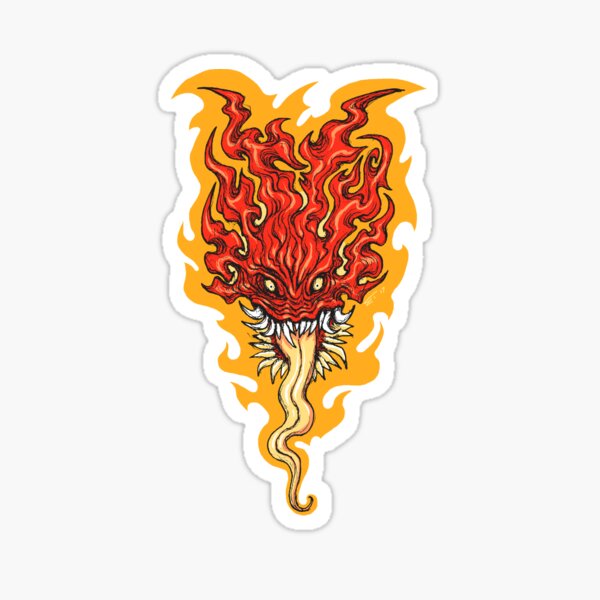 "Djinn series: Ifrit 1" Sticker for Sale by ECTmonster | Redbubble