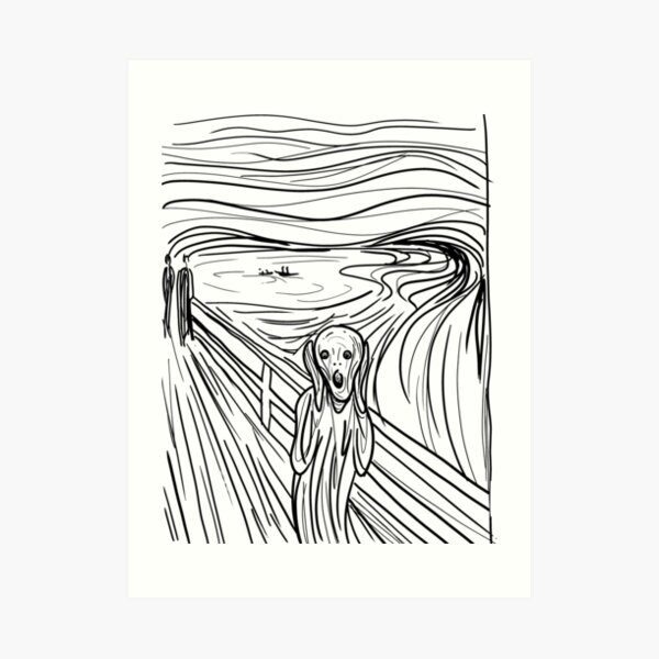 "The Scream Edvard Munch Art Painting Line Drawing Art Gifts, Art ...