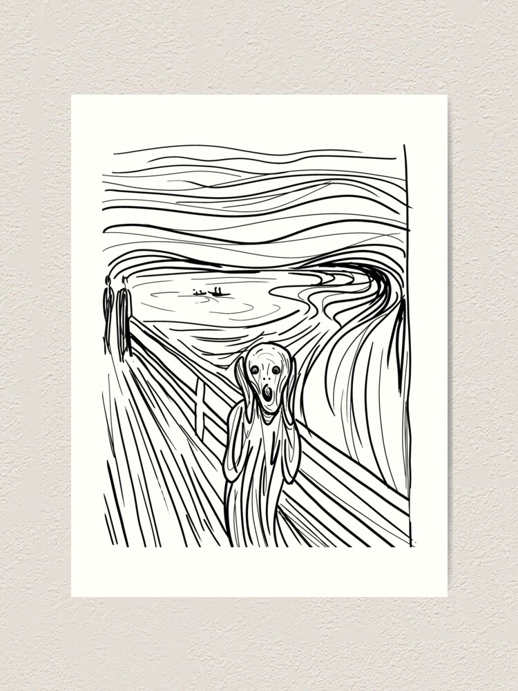 "The Scream Edvard Munch Art Painting Line Drawing Art Gifts, Art ...
