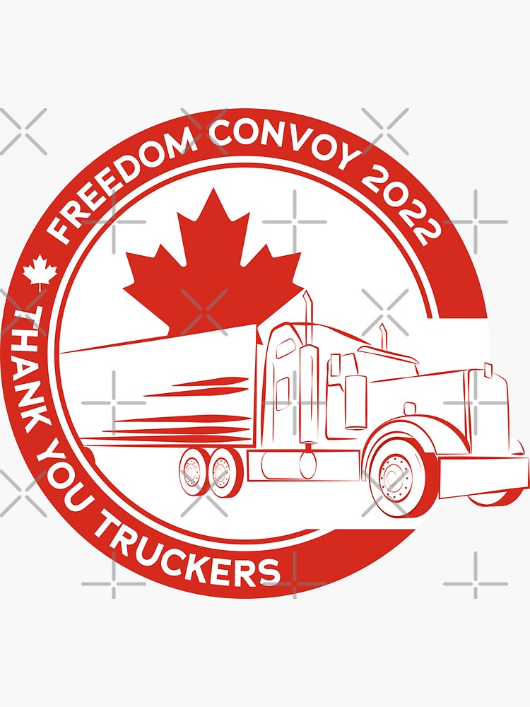 "Truckers Freedom Convoy Canada flag" Sticker for Sale by leewarddesign ...