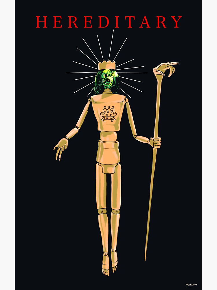 "Hereditary Movie Art Paimon Statue and Charlie's Head" Sticker for ...