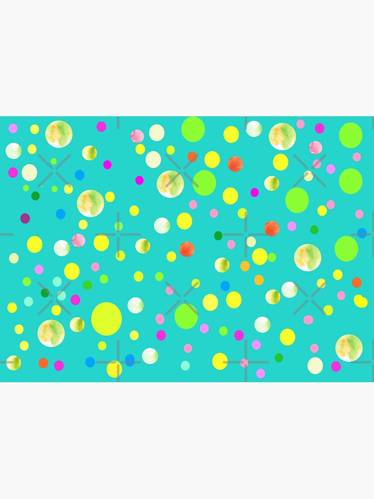 "colorful dots on turquoise background | abstract artsy dots" Sticker ...