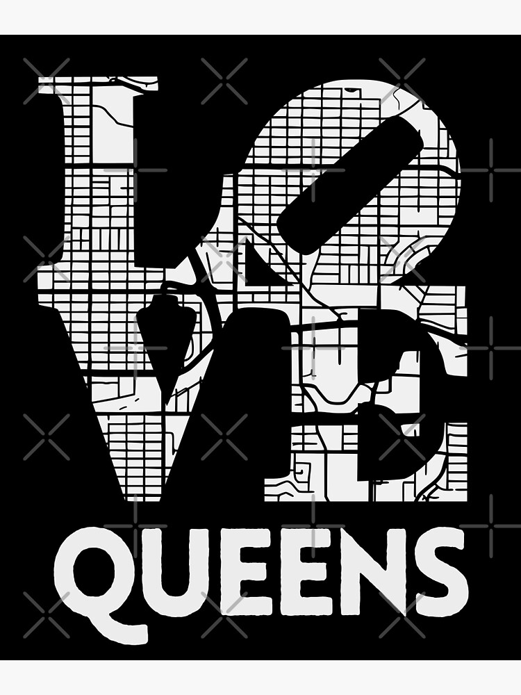 Lámina fotográfica «Mapa de la ciudad de Love Queens desde Queens NY ...