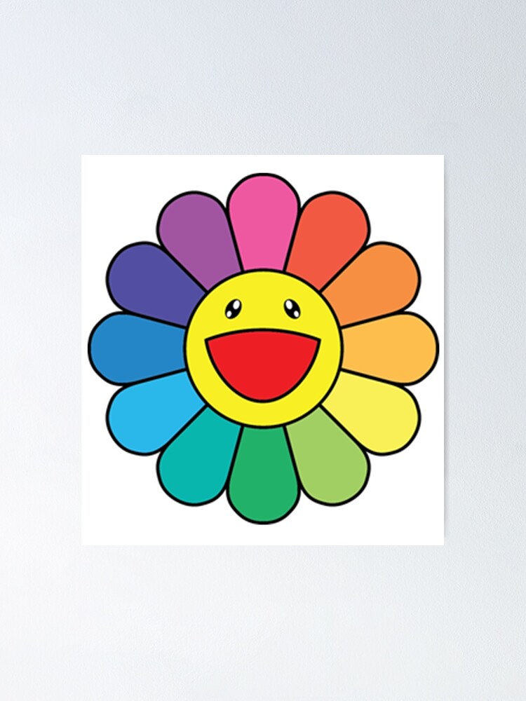 "rainbow smiling flower" Poster for Sale by Mattfab66 | Redbubble