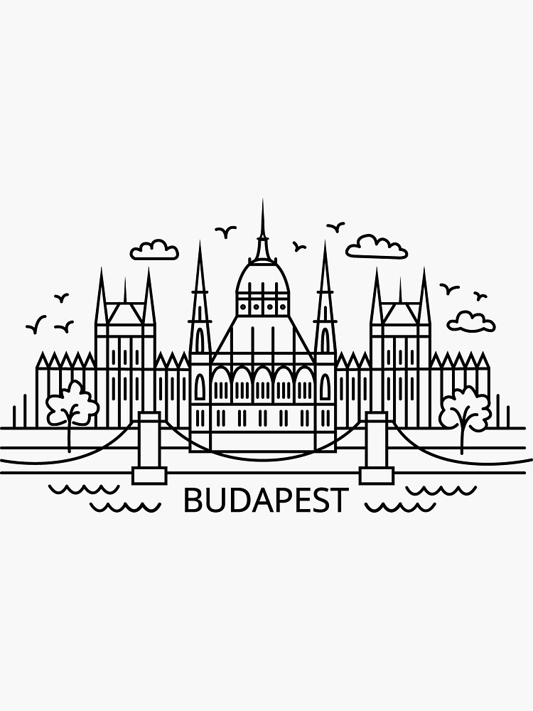 "Budapest line art" Sticker for Sale by ziryna | Redbubble