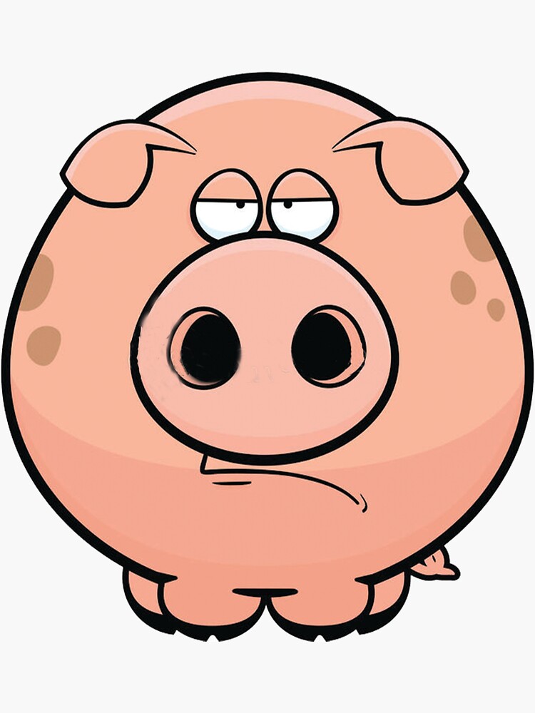 "Grumpy pig " Sticker by ImyyDesign | Redbubble