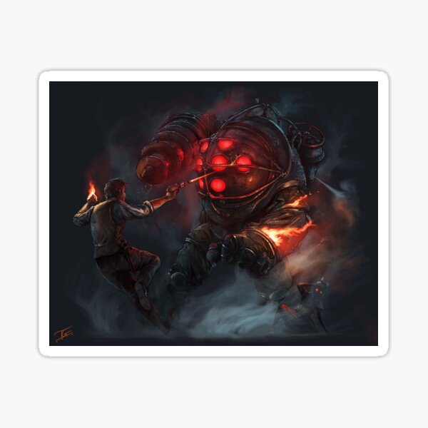 "Bioshock Red Eyed Big Daddy" Sticker by Alfi-Red | Redbubble
