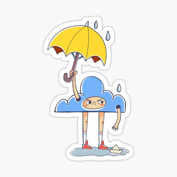 "Grumpy Rain Cloud" Sticker by CultHeroClub | Redbubble