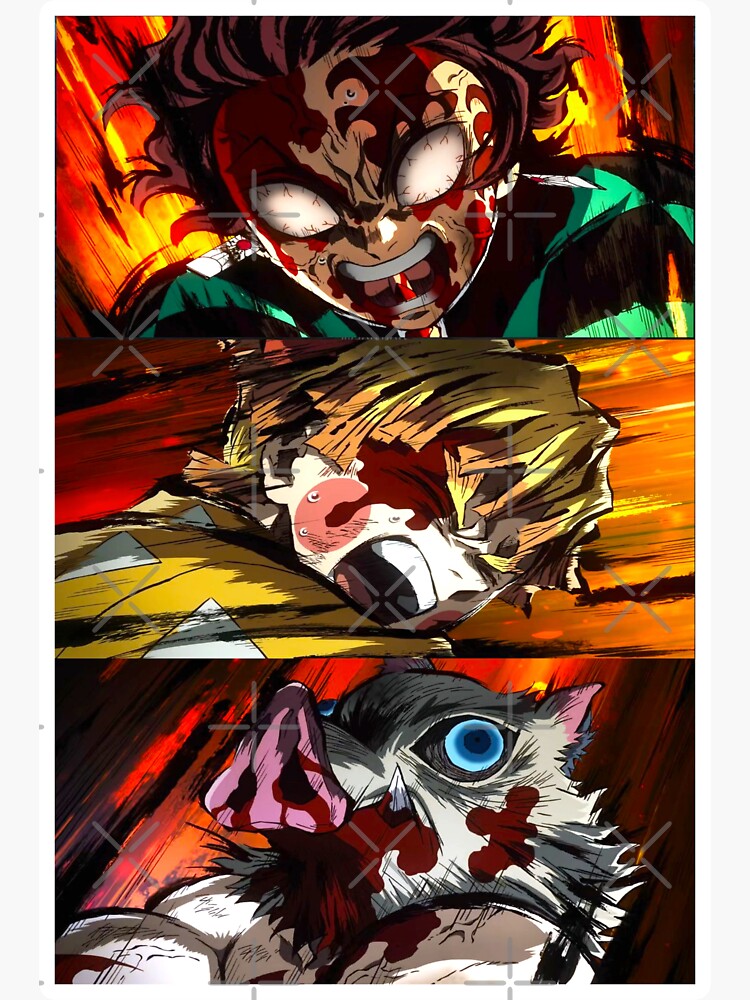 Sticker « Tanjiro Demon Slayer Mark Awakening Rage Form », par samati ...