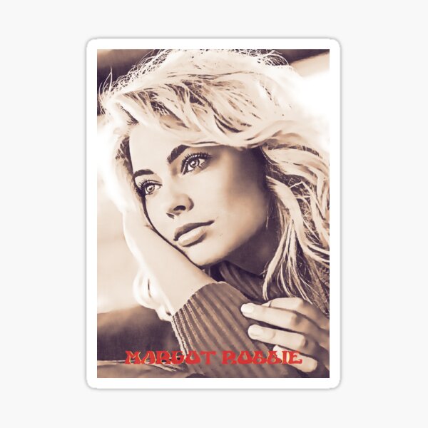 " Margot Robbie Retro Portrait " Sticker by SunsetArtAngel | Redbubble