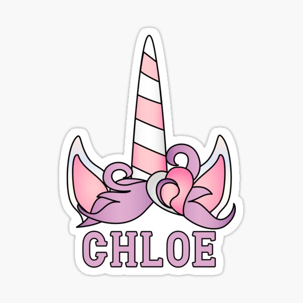 "Chloe. Personalized Chloe name with pink and purple unicorn" Sticker ...
