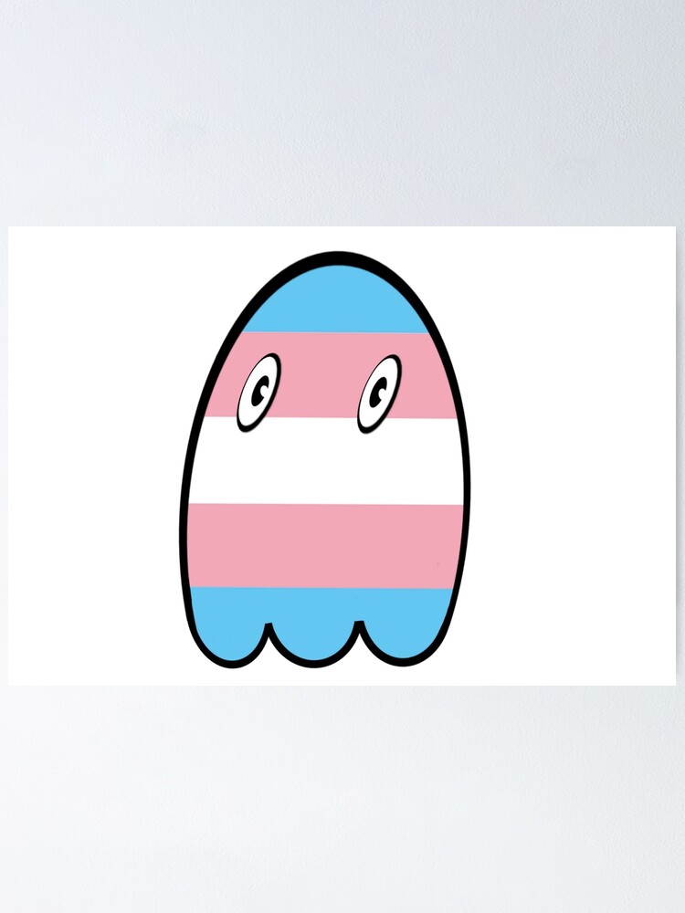"ghost with trans flag" Poster for Sale by volcanikay | Redbubble