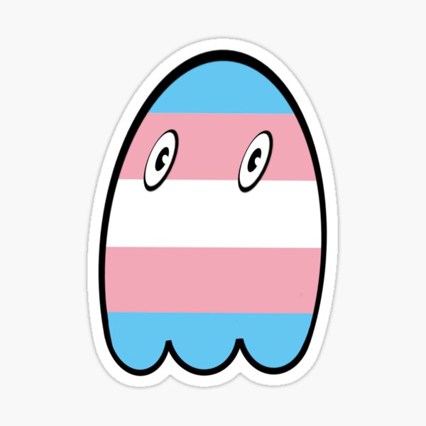"ghost with trans flag" Sticker by volcanikay | Redbubble