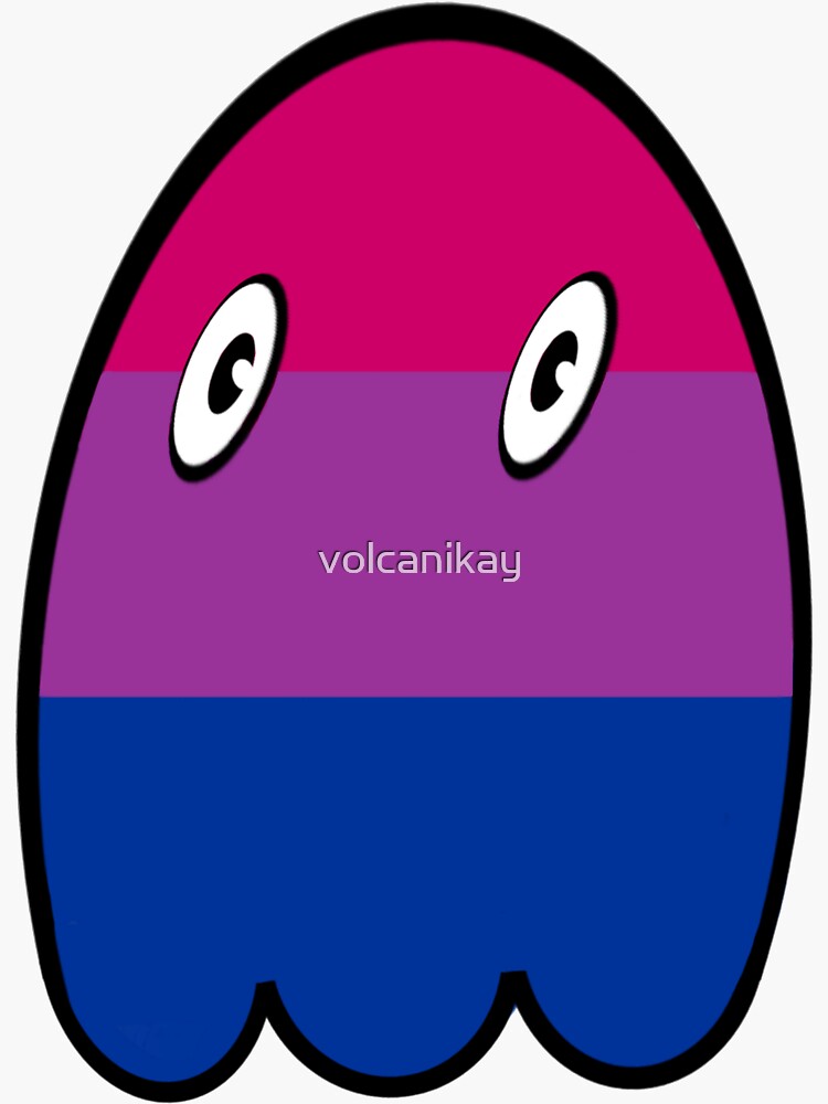 "ghost with bi flag" Sticker by volcanikay | Redbubble