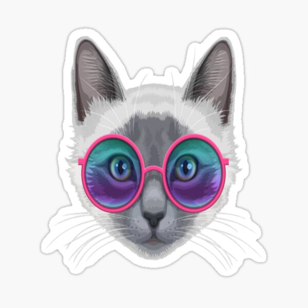 "Cat with glasses" Sticker by marcosvinigs | Redbubble