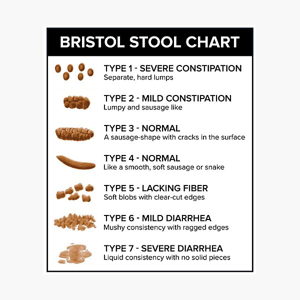 "Bristol stool chart" Photographic Print for Sale by Glinda-39 | Redbubble