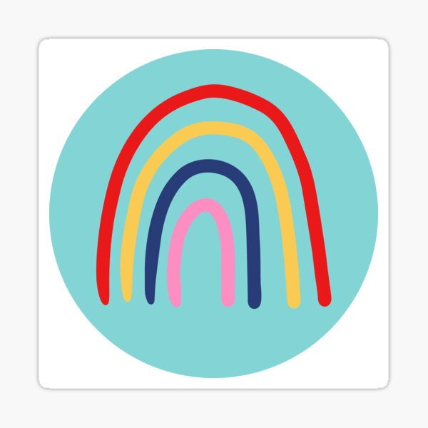 "Cute Rainbow Circle Design" Sticker for Sale by nickolettamay | Redbubble