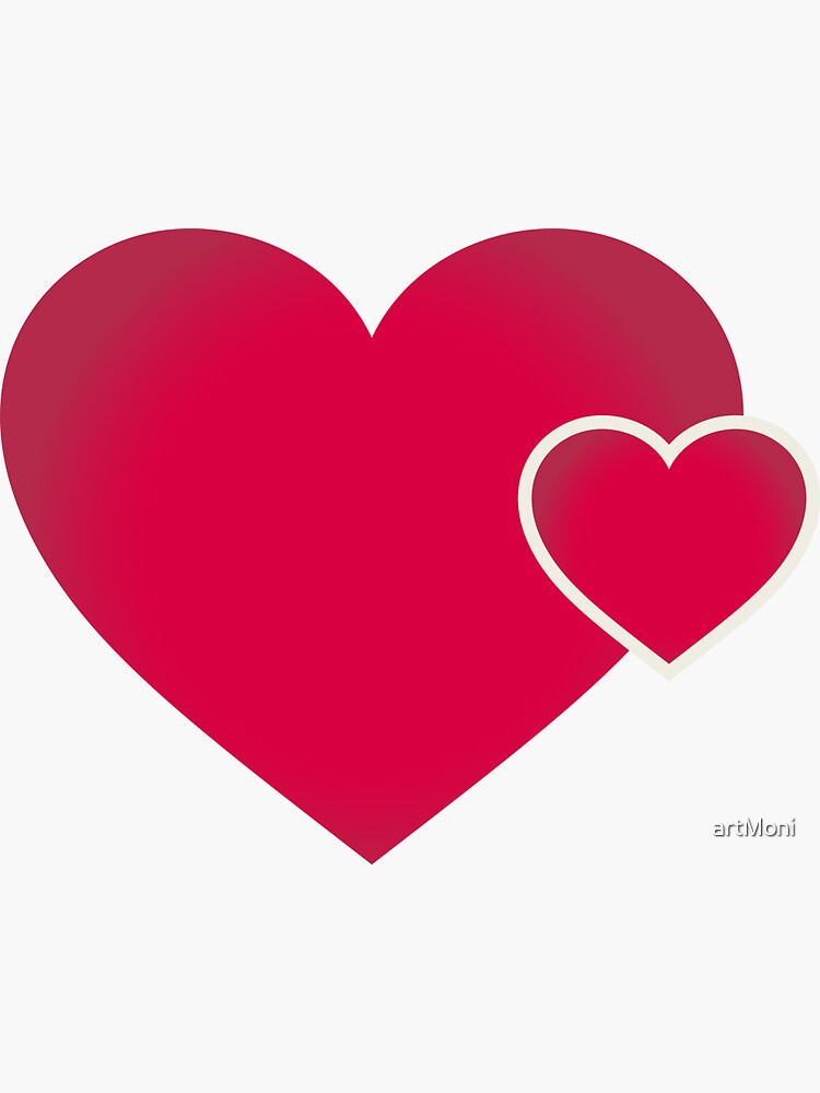 "Two hearts" Sticker for Sale by artMoni | Redbubble