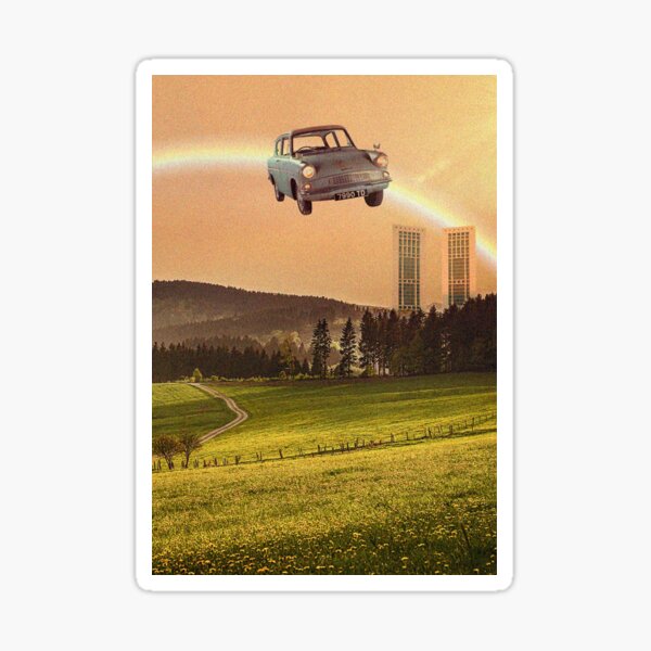 "Flying car fantasy" Sticker by DevilStore69 | Redbubble