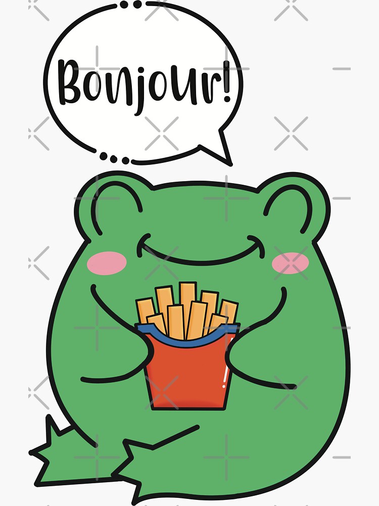Pegatina «¡A RANA LE ENCANTAN LAS PATATAS FRITAS! ¡Bonjour! - Amantes ...