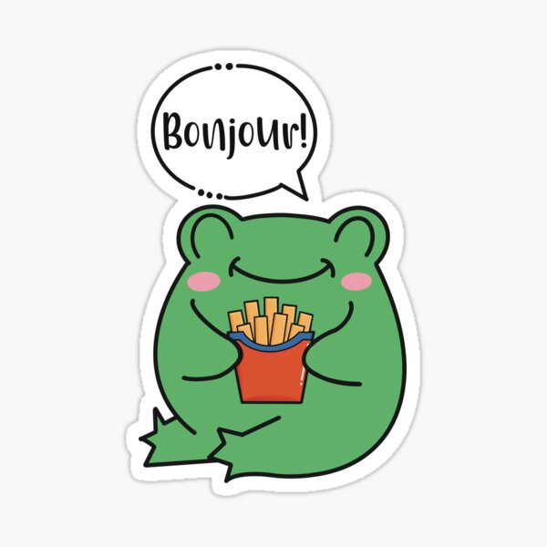 Pegatina «¡A RANA LE ENCANTAN LAS PATATAS FRITAS! ¡Bonjour! - Amantes ...
