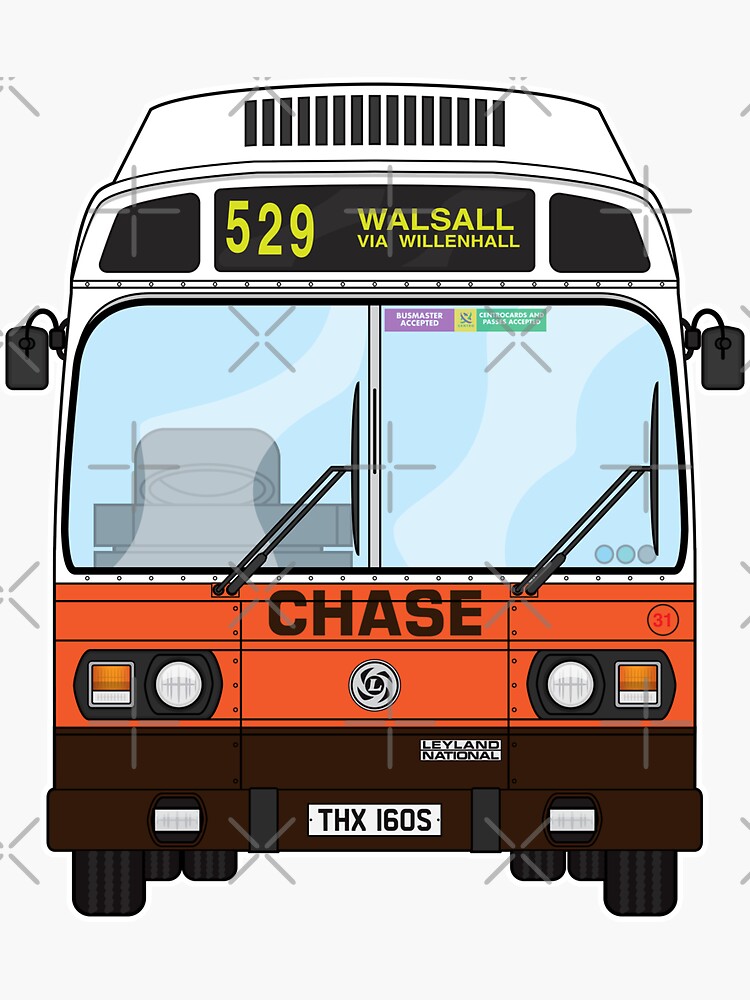 "Chase Bus Services Leyland National 31 THX160S Retro Illustration ...