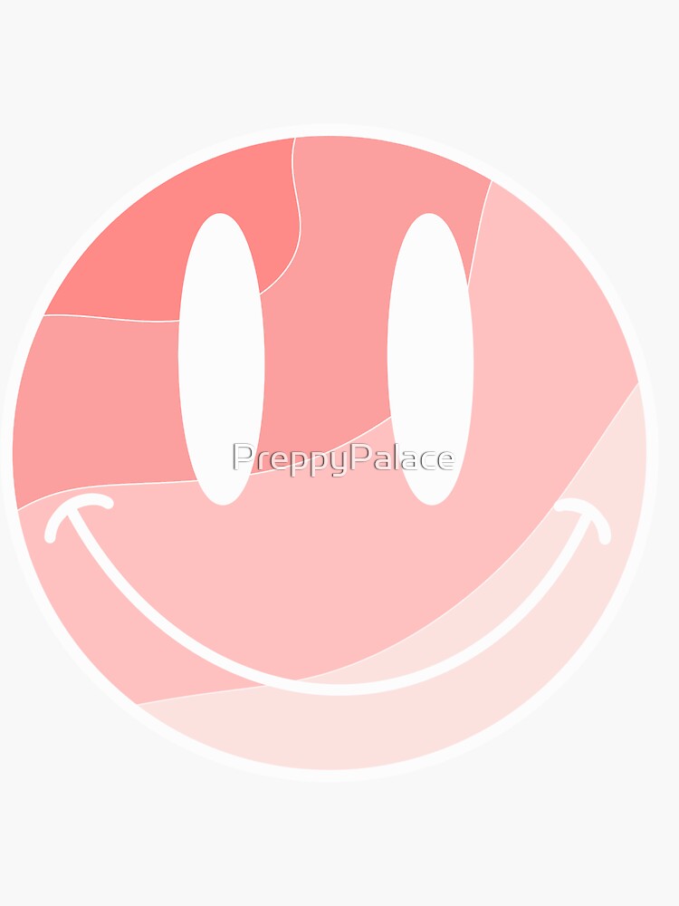 "Peach Multi-Color Smiley Face " Sticker for Sale by PreppyPalace ...