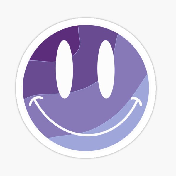 "Purple Multi-Color Smiley Face " Sticker for Sale by PreppyPalace ...