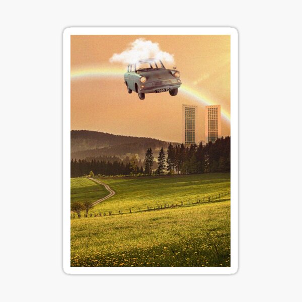 "Flying car " Sticker for Sale by DevilStore69 | Redbubble