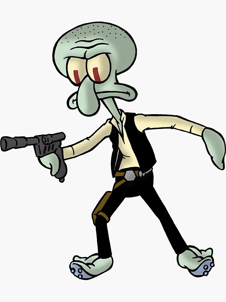 Sticker « Squidward Funny Gun Arme à feu militaire Logo de pistolet ...