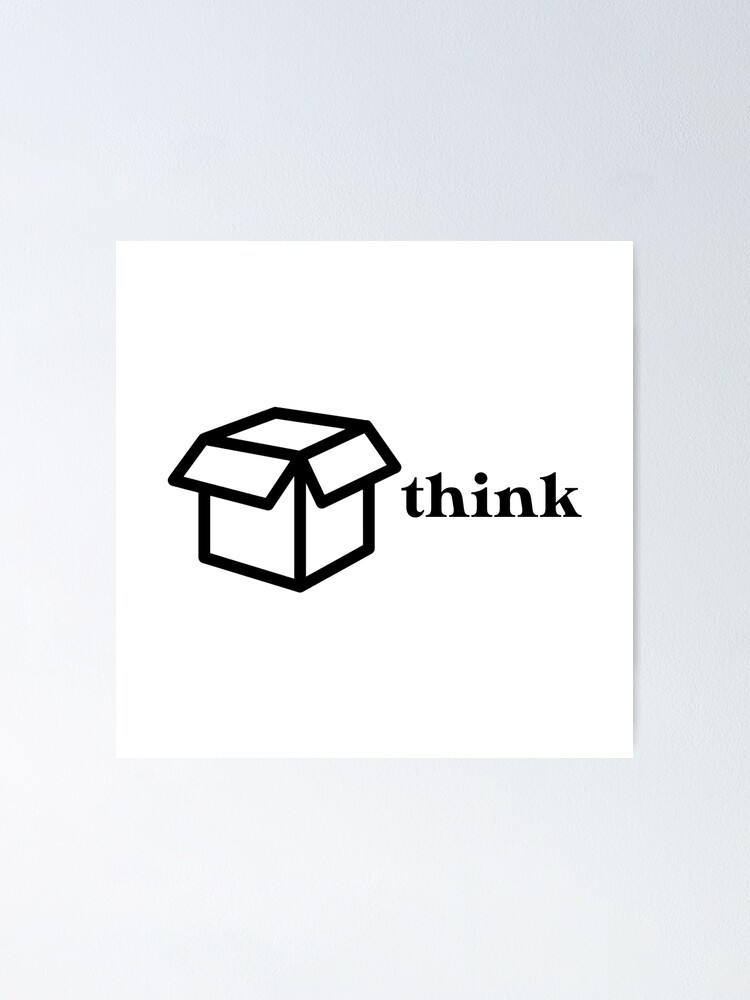 "Think Outside the Box Rebus Puzzle" Poster by IrrelephantTees | Redbubble