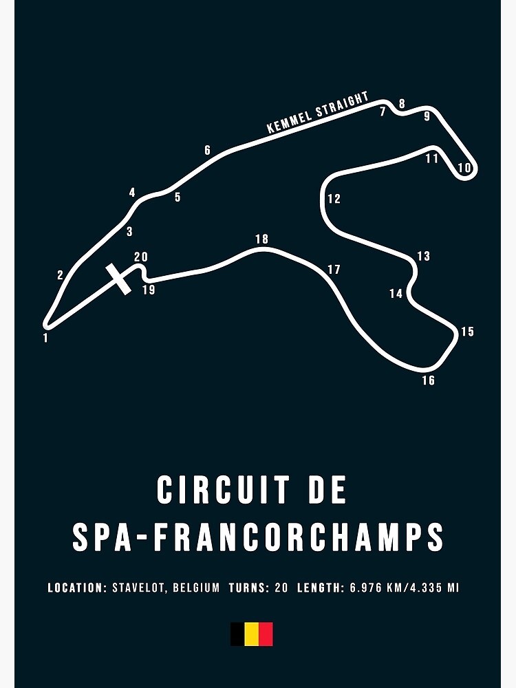 "Spa Francorchamps Track Map" Poster for Sale by DispoDesigns | Redbubble