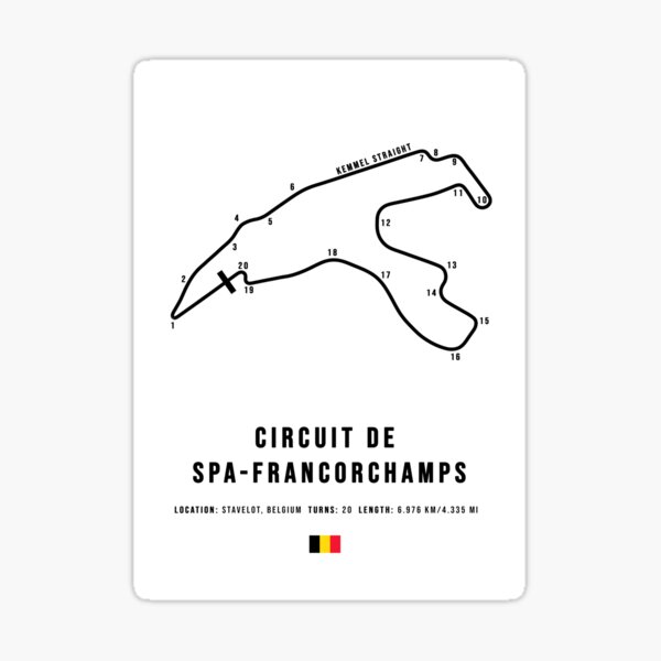 "Spa Francorchamps Track Map" Sticker for Sale by DispoDesigns | Redbubble