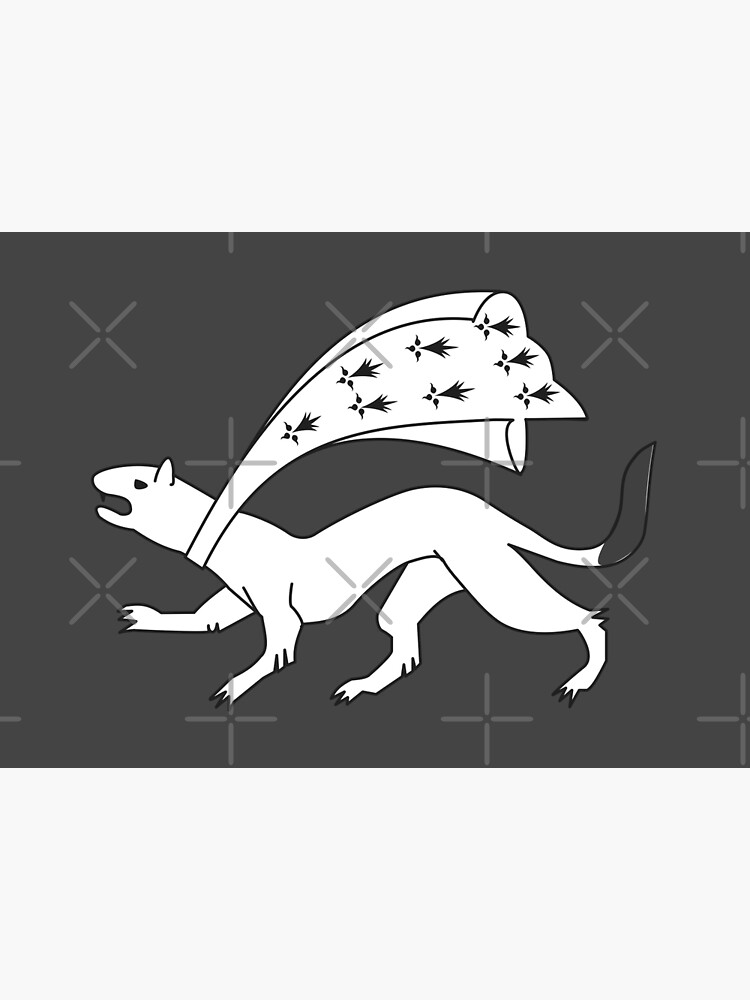 Póster «Breton Hermine Bretagne Bretaña bandera Emblema símbolo gris ...