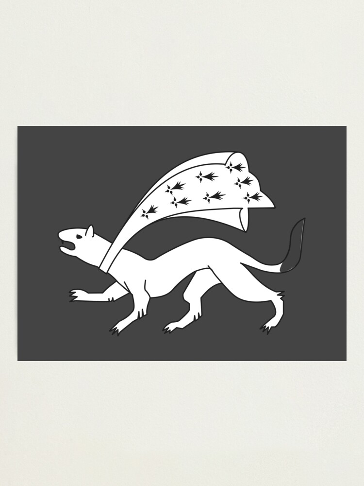 "Breton Hermine Bretagne Brittany flag Emblem symbol dark gray special ...